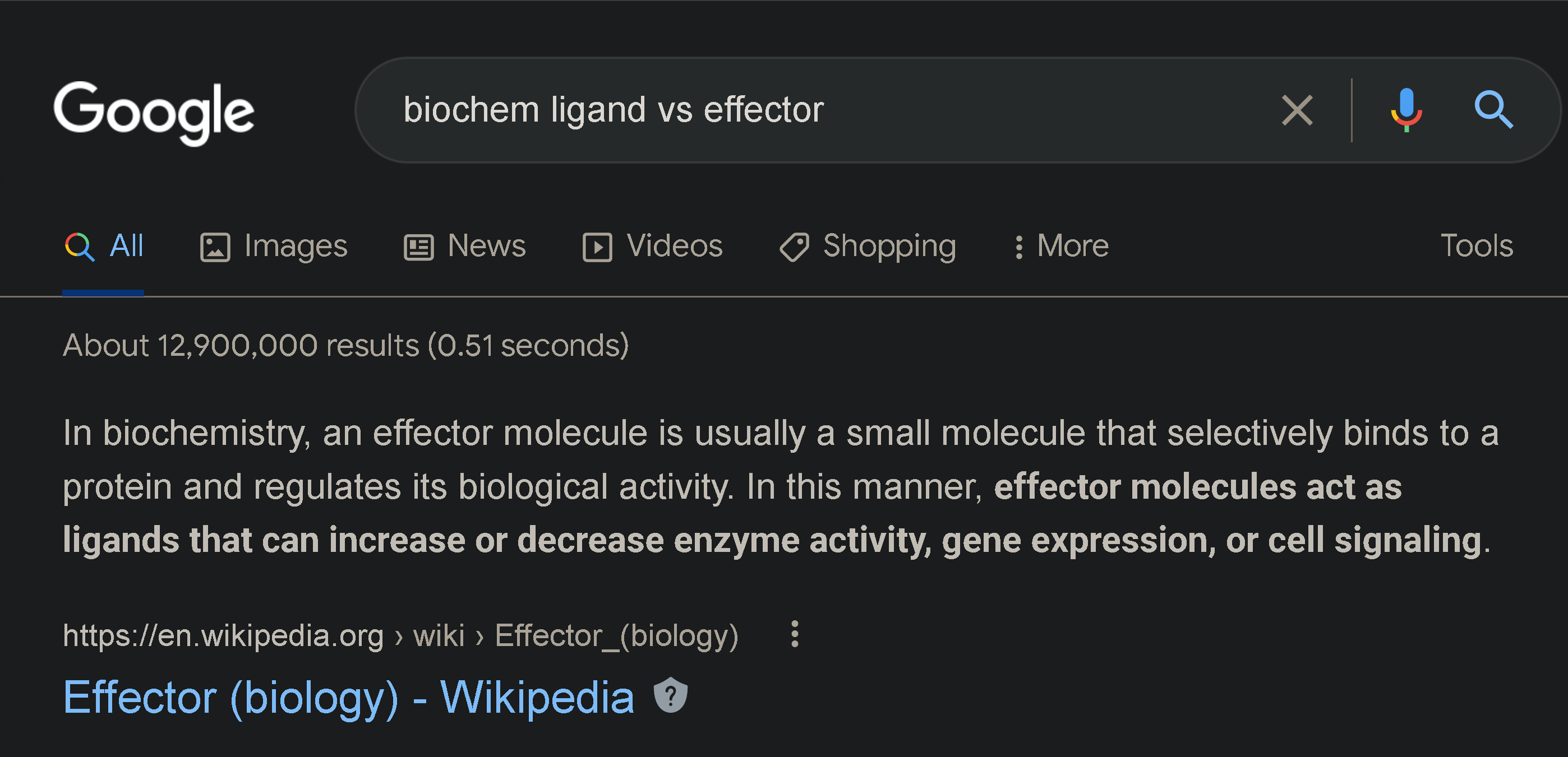 Confused about difference between effector and ligand. I look at ...