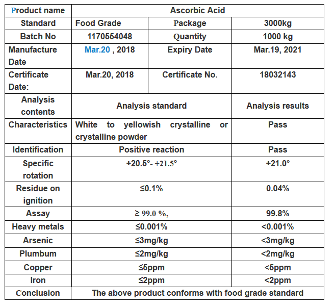 Buy Ascorbic Acid quality first Food Grade from Conutrix - ECHEMI