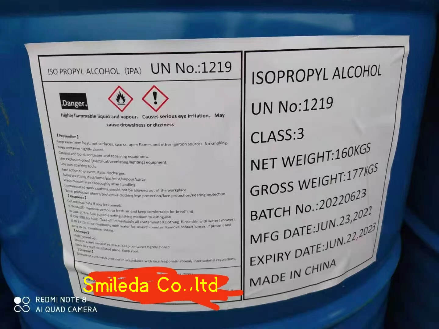 Buy Isopropyl alcohol IPA 99.9% in drums with good quality Industrial ...